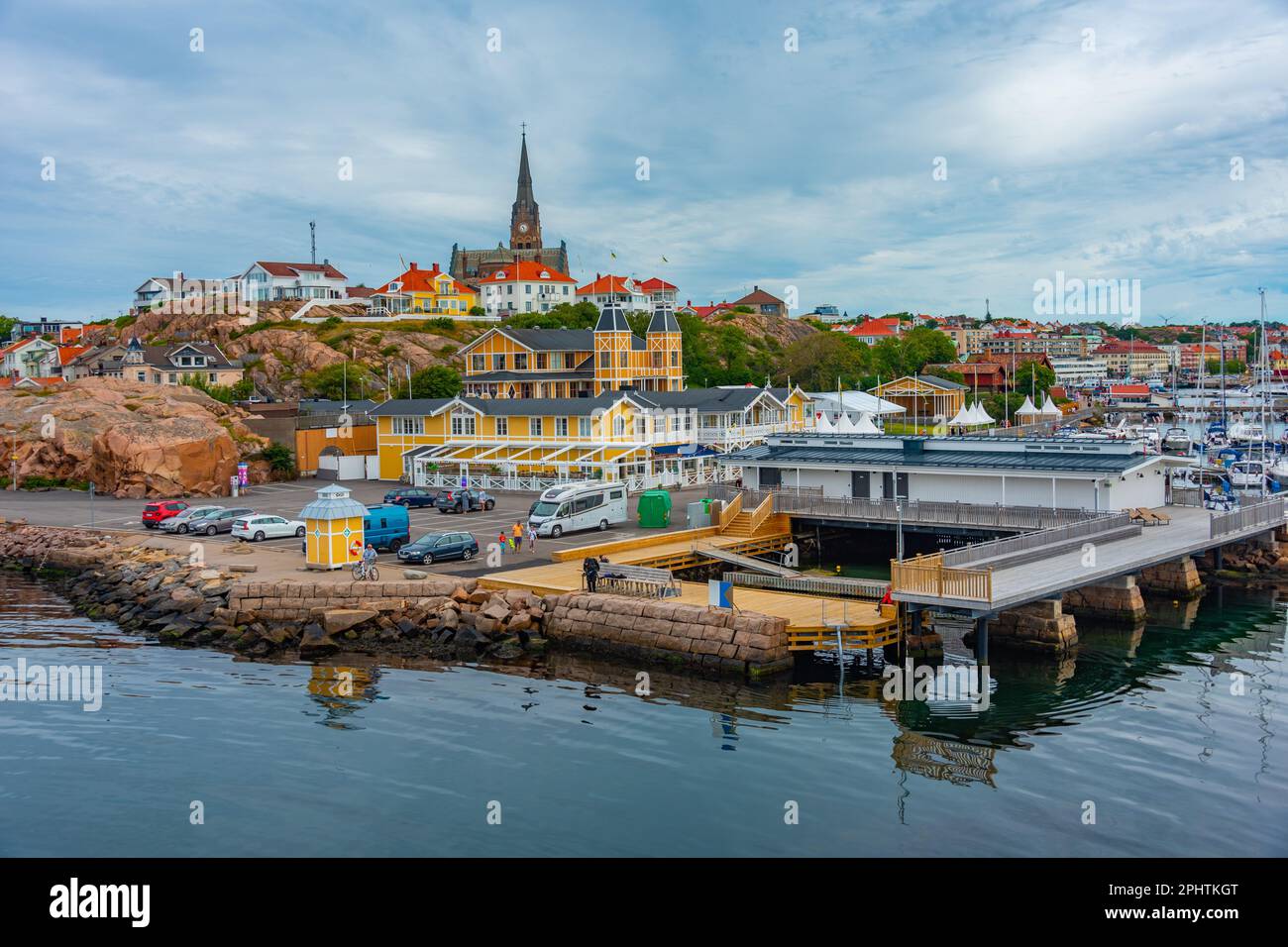 Cityscape of Swedish town Lysekil with a church Stock Photo - Alamy