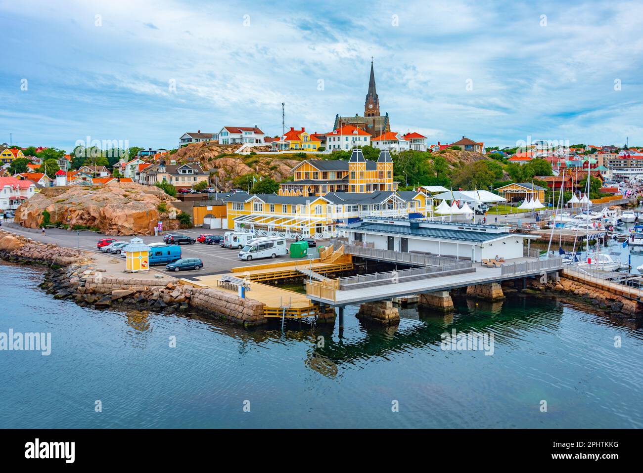 Cityscape of Swedish town Lysekil with a church Stock Photo - Alamy