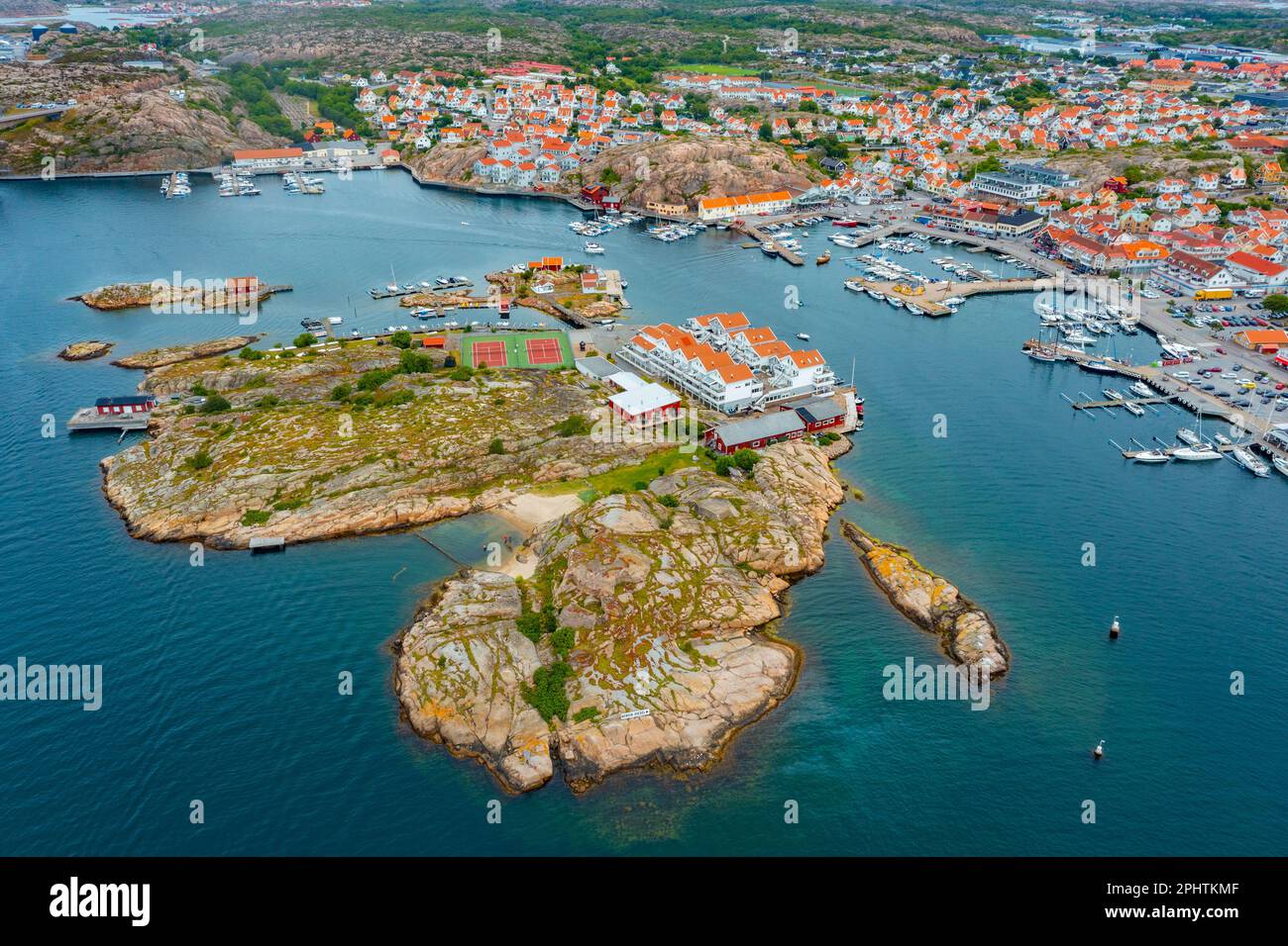Panorama view of Swedish town Kungshamn Stock Photo - Alamy