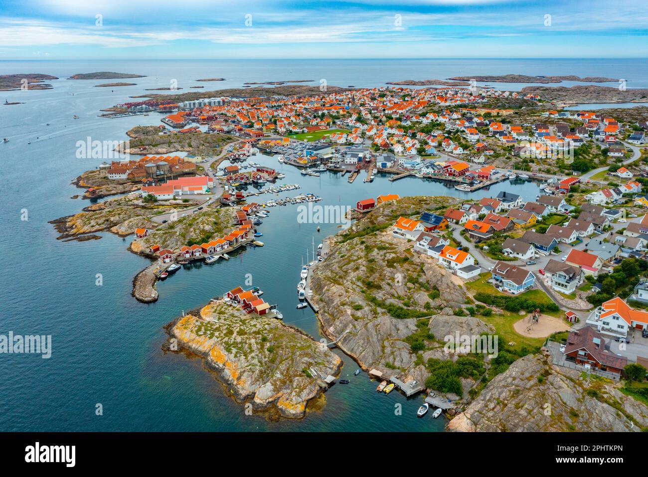Panorama view of Swedish town Kungshamn Stock Photo - Alamy