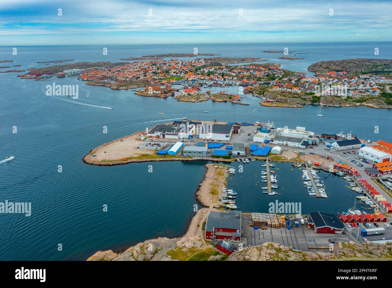 Panorama view of Swedish town Kungshamn Stock Photo - Alamy