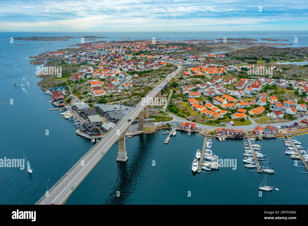 Panorama view of Swedish town Kungshamn Stock Photo - Alamy
