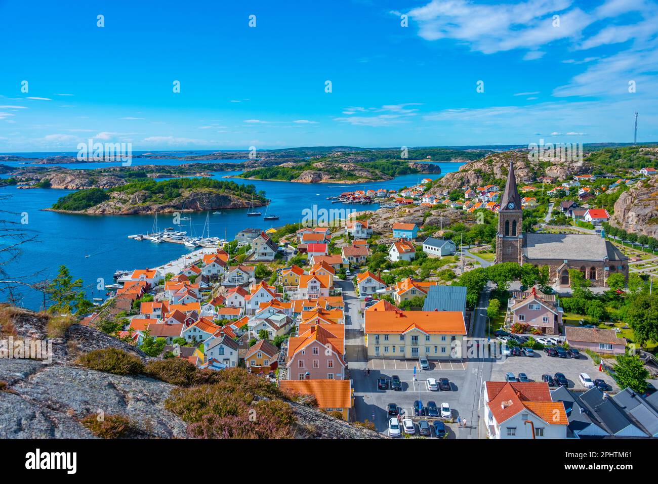 Panorama view of Swedish town Fjällbacka Stock Photo - Alamy