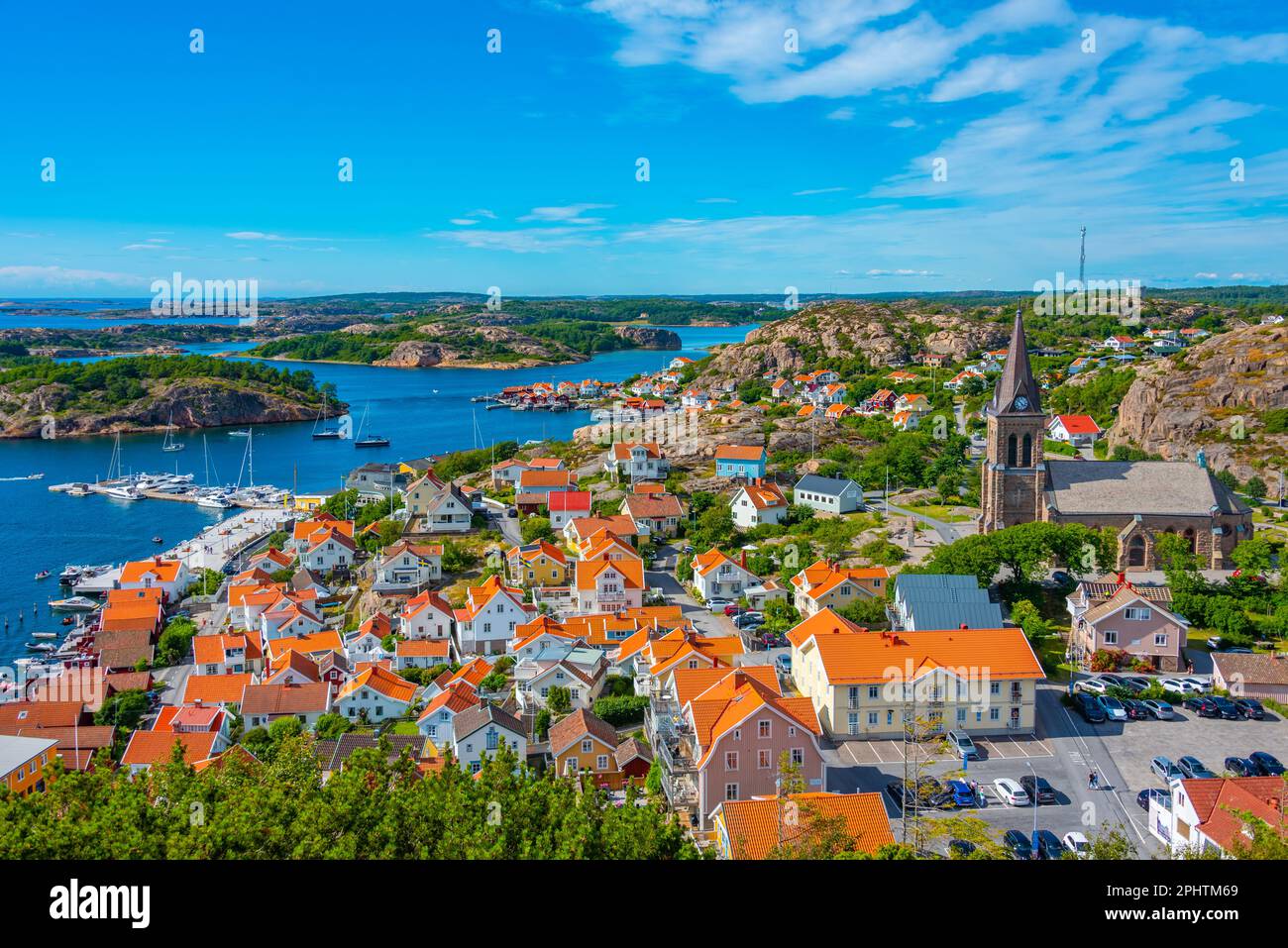Panorama view of Swedish town Fjällbacka Stock Photo - Alamy