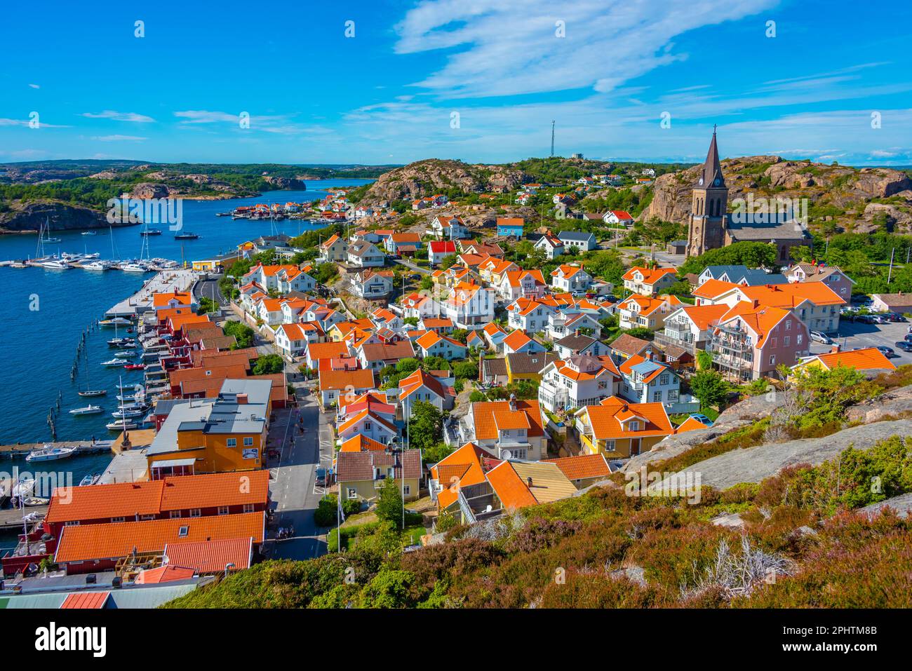 Panorama view of Swedish town Fjällbacka Stock Photo - Alamy