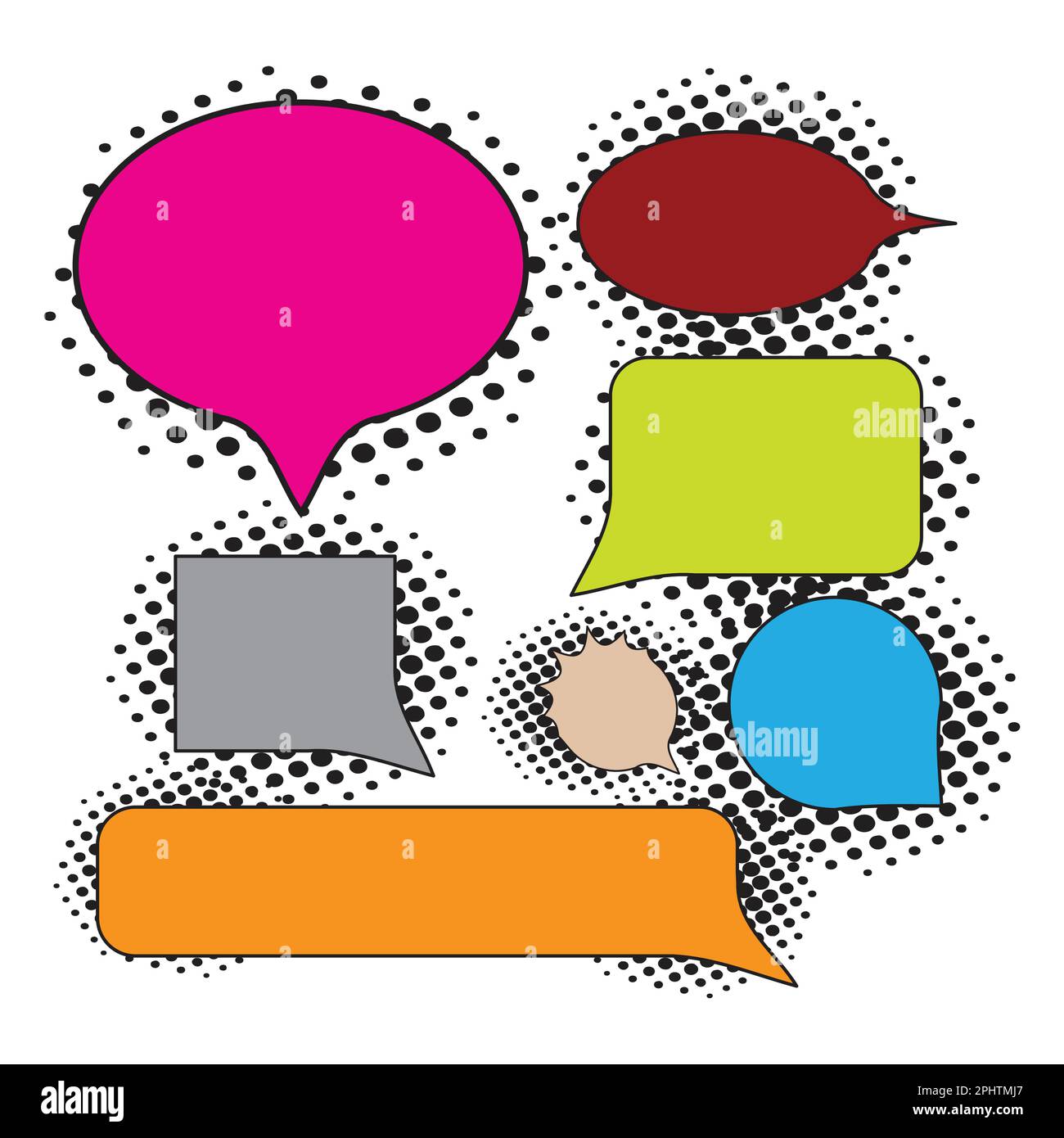 Set of pop art comic speech bubbles Cut Out Stock Images & Pictures - Alamy
