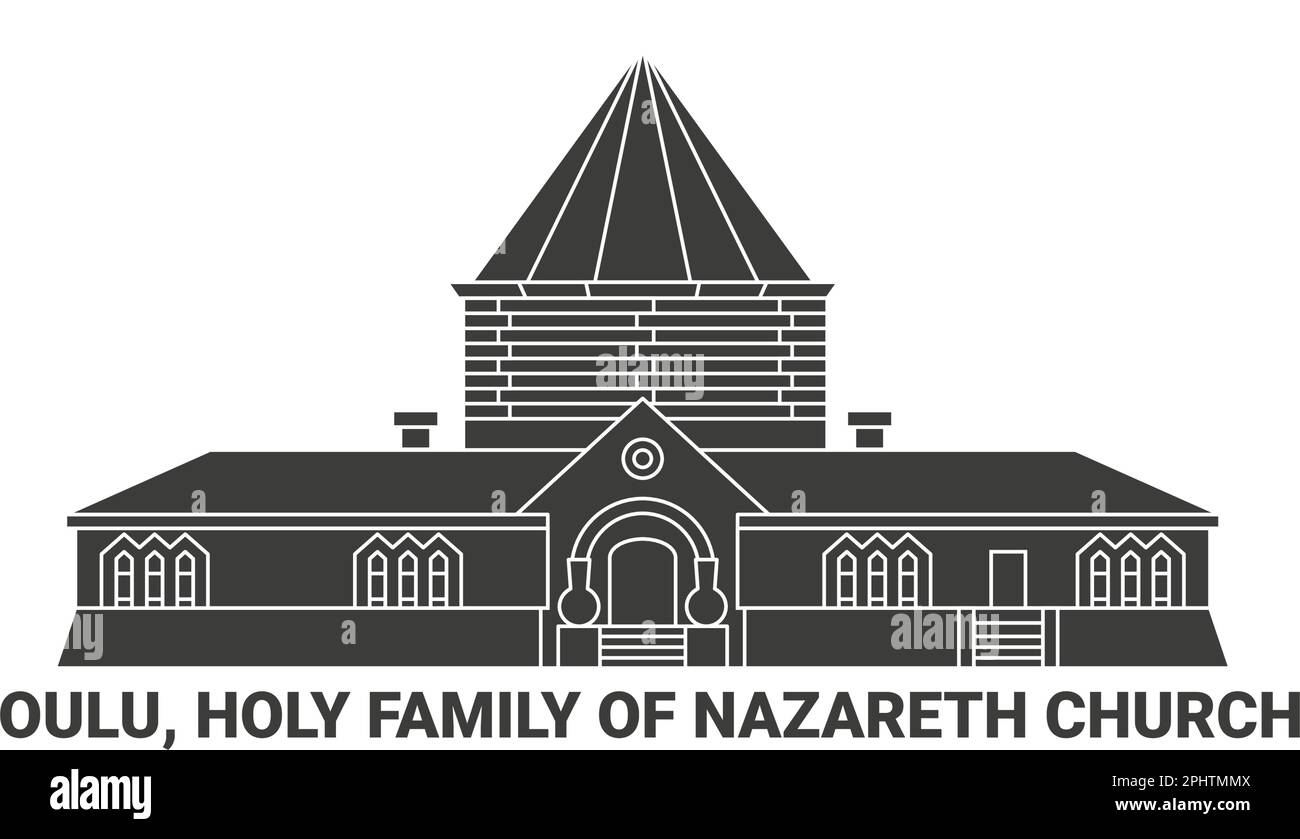 France, Oulu, Holy Family Of Nazareth Church travel landmark vector ...