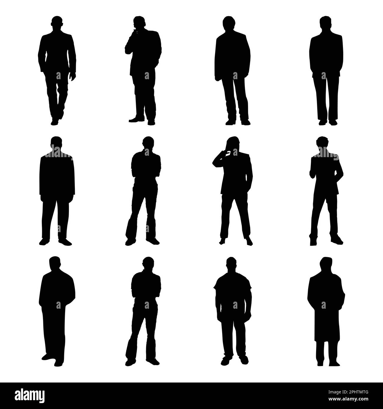 Vector silhouette of a man on a white background Stock Vector Image ...