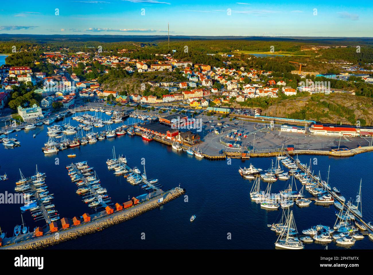 Sunset view of Swedish town Strömstad Stock Photo - Alamy