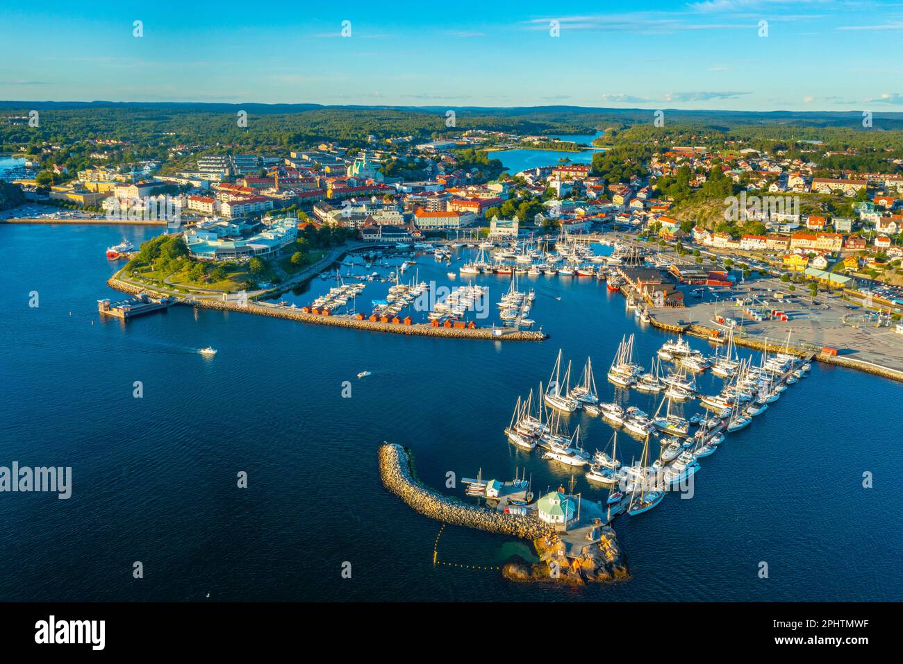 Sunset view of Swedish town Strömstad Stock Photo - Alamy