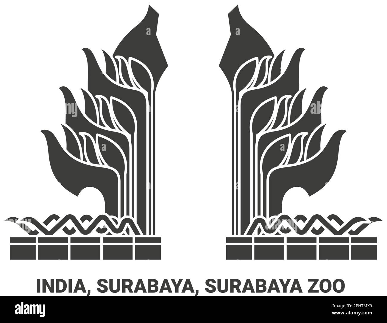 India, Surabaya, Surabaya Zoo travel landmark vector illustration Stock ...