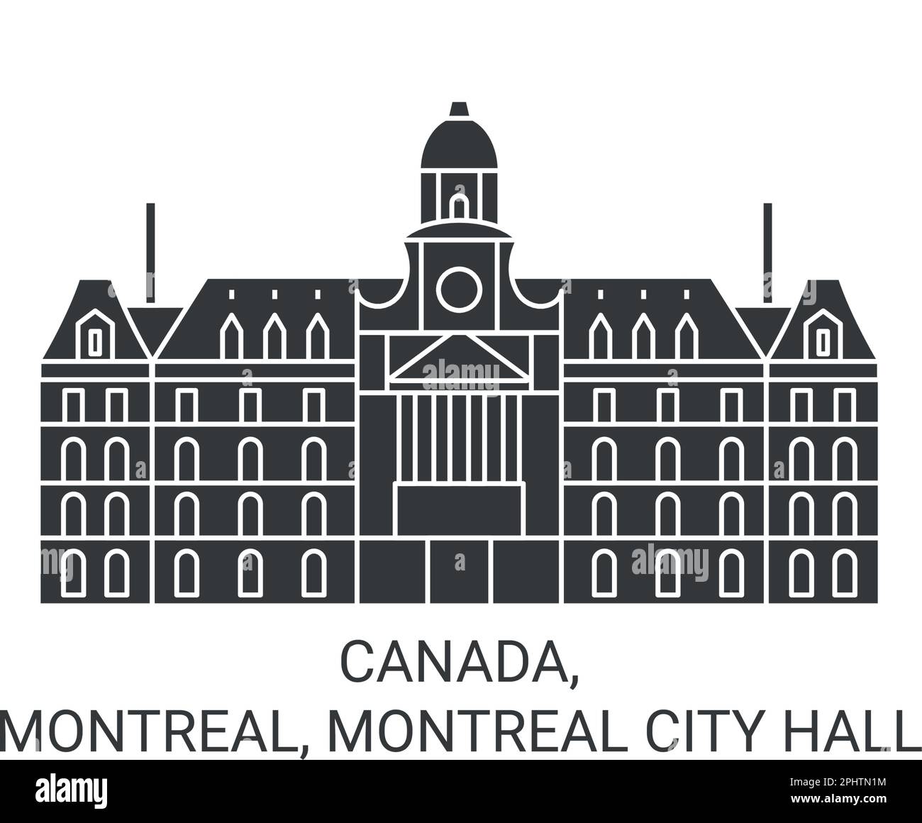 Canada, Montreal, Montreal City Hall travel landmark vector ...