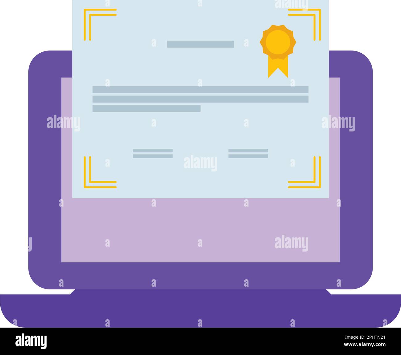 laptop computer with diploma elearning Stock Vector Image & Art - Alamy