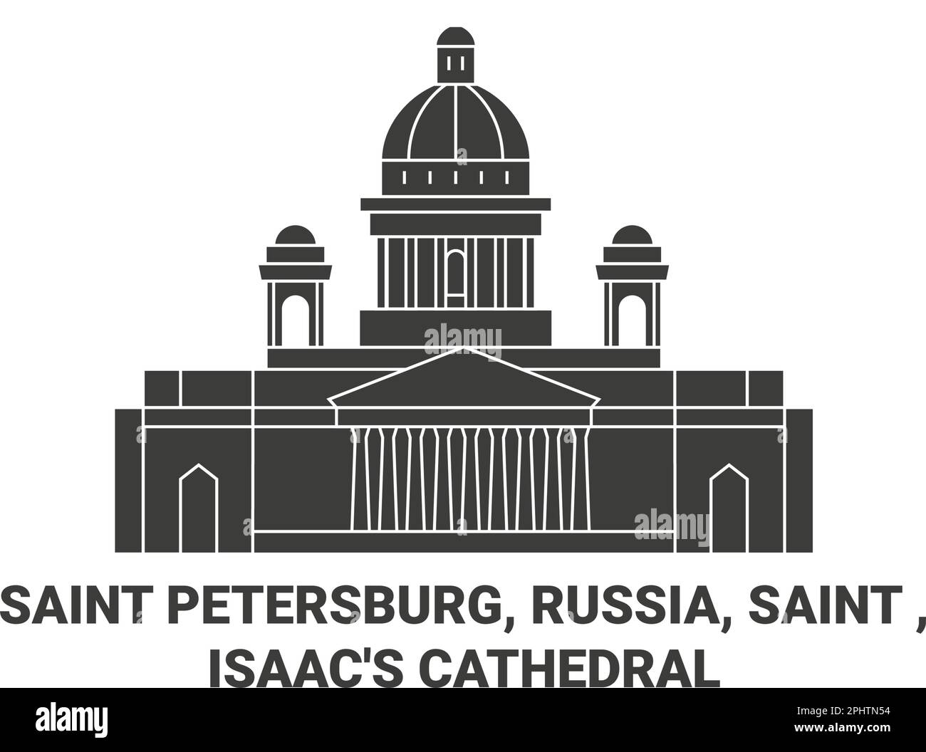 Russia, Saint Petersburg, Saint , Isaac's Cathedral travel landmark vector illustration Stock ...