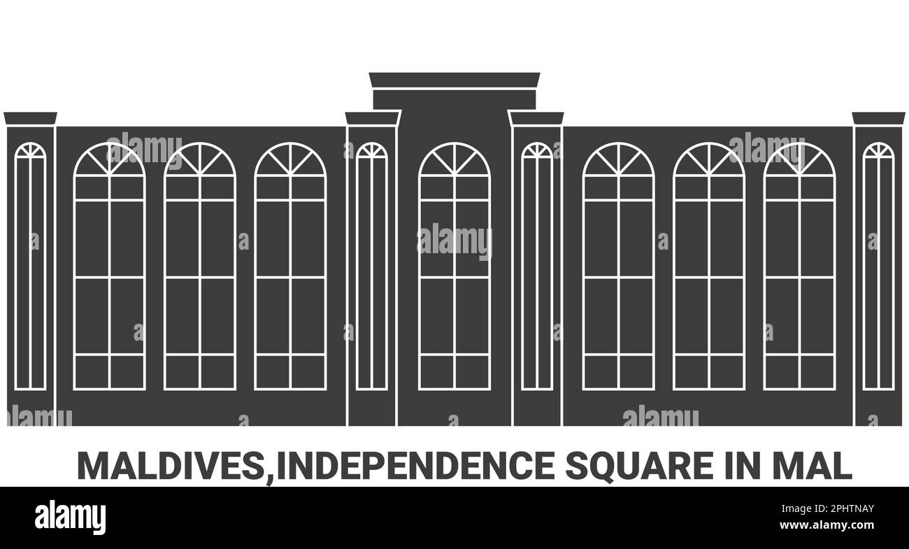 Maldives,Independence Square In Mal, travel landmark vector ...