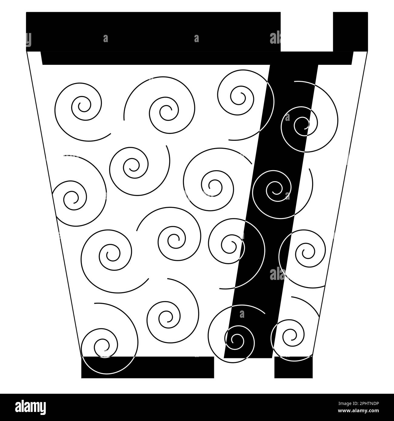 Pot. Empty plant earthen pot in outline. Vector illustration on a white ...
