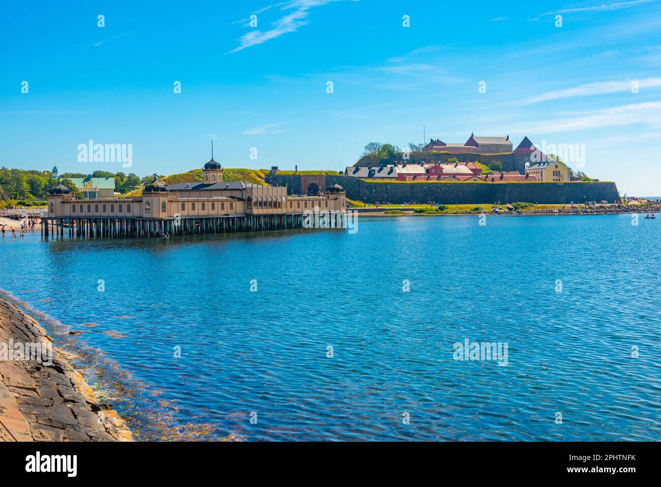 Panorama view of Swedish town Varberg Stock Photo - Alamy