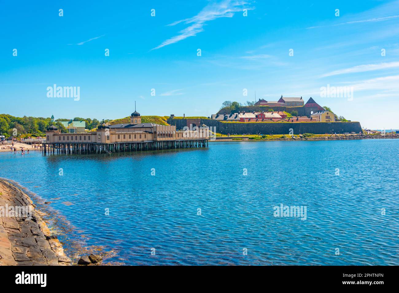 Panorama view of Swedish town Varberg Stock Photo - Alamy