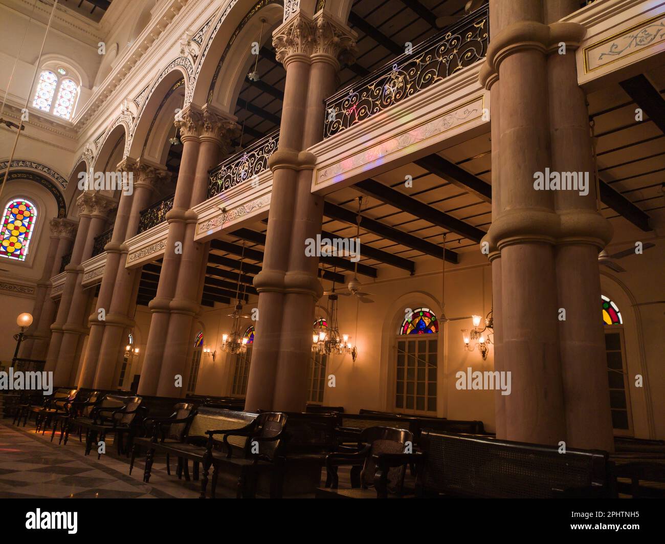 Interior of a synagogue. Jewish house of worship for the purpose of ...