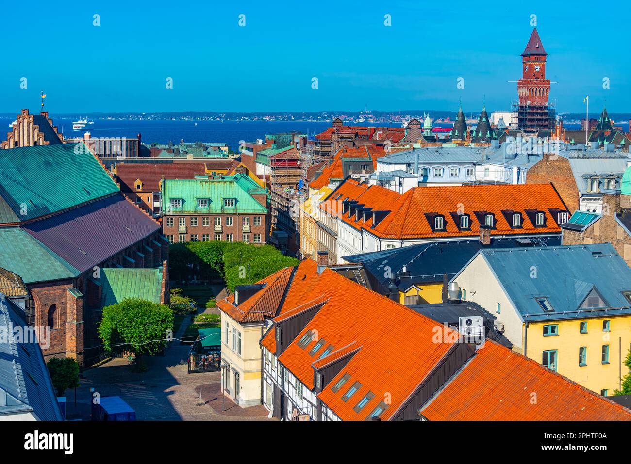 Panorama view of Swedish town Helsingborg Stock Photo - Alamy