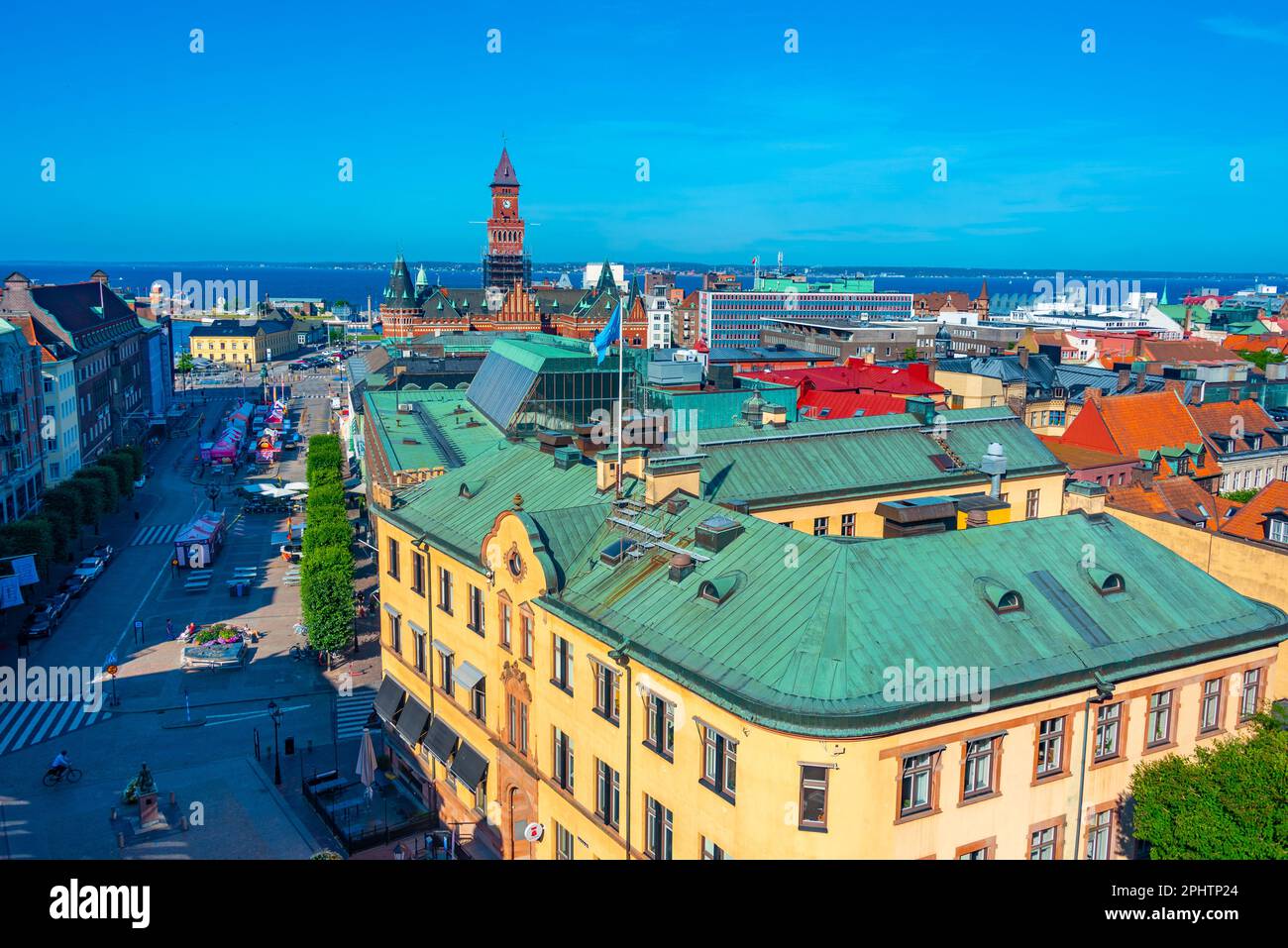 Panorama view of Swedish town Helsingborg Stock Photo - Alamy