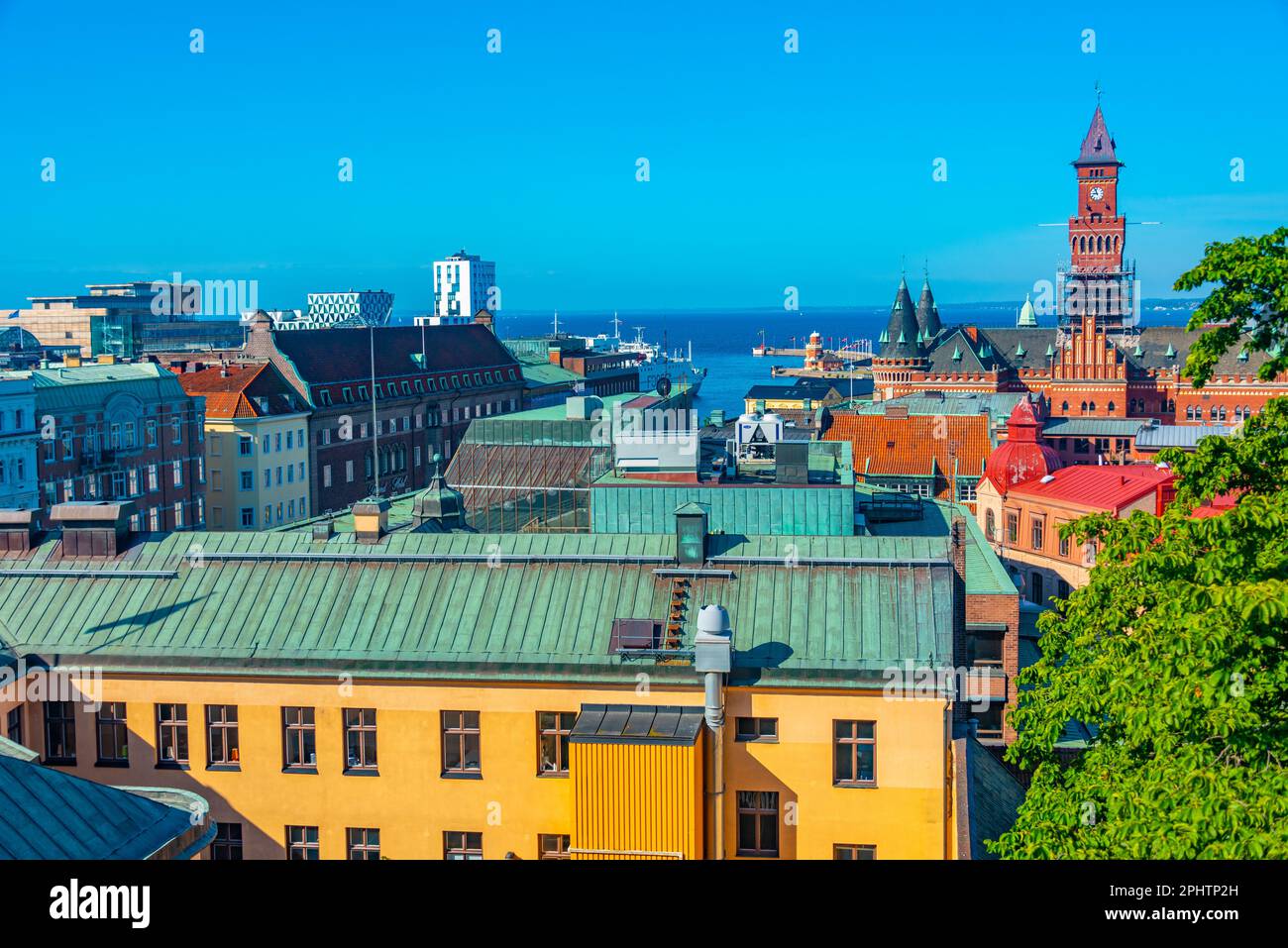 Panorama view of Swedish town Helsingborg Stock Photo - Alamy