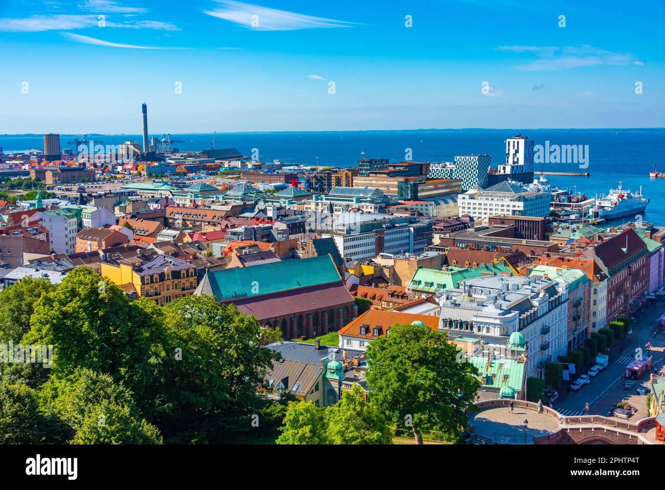 Panorama view of Swedish town Helsingborg Stock Photo - Alamy