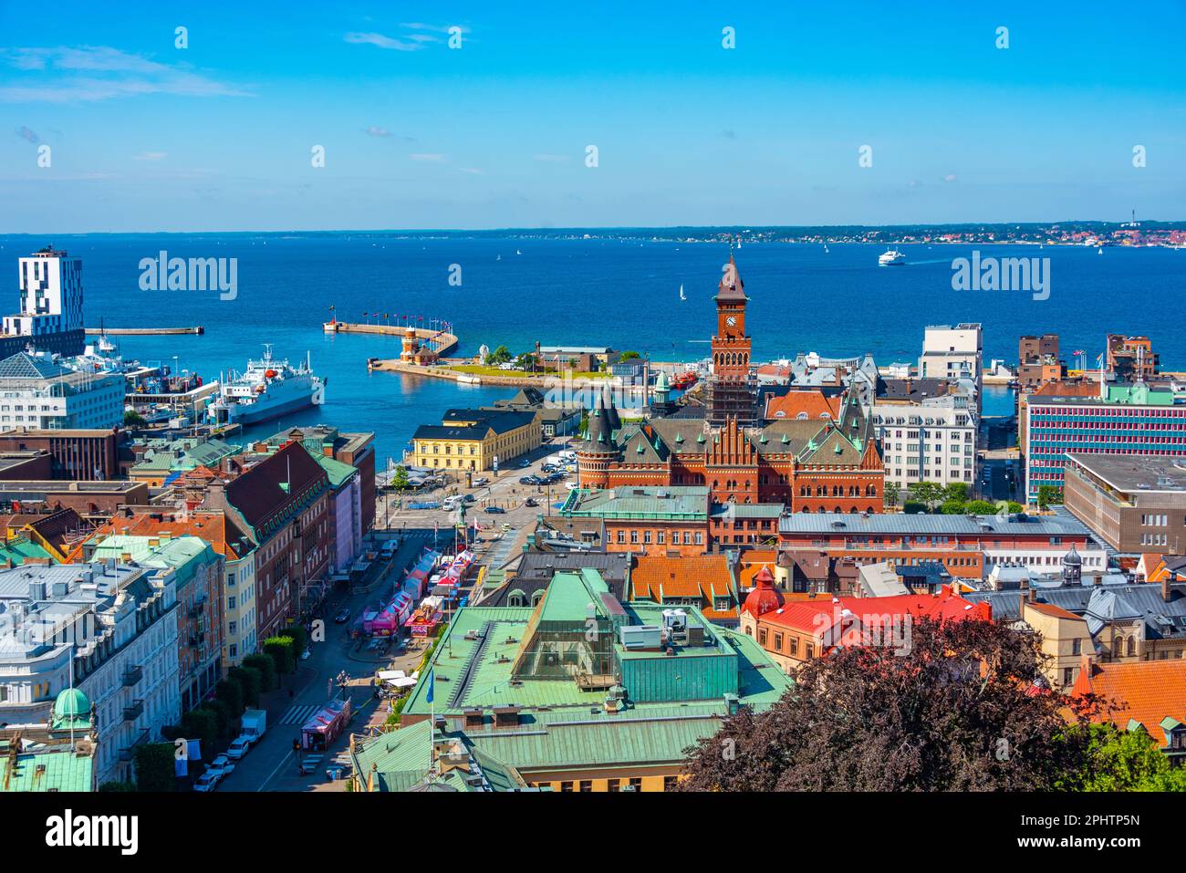 Panorama view of Swedish town Helsingborg Stock Photo - Alamy