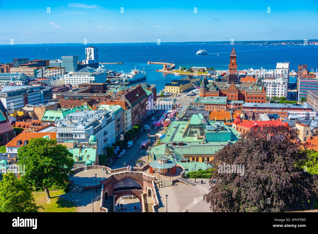 Aerial view of Swedish town Helsingborg Stock Photo - Alamy