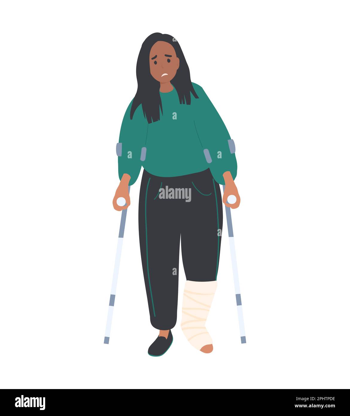 Woman leg cast crutches in hi-res stock photography and images - Alamy