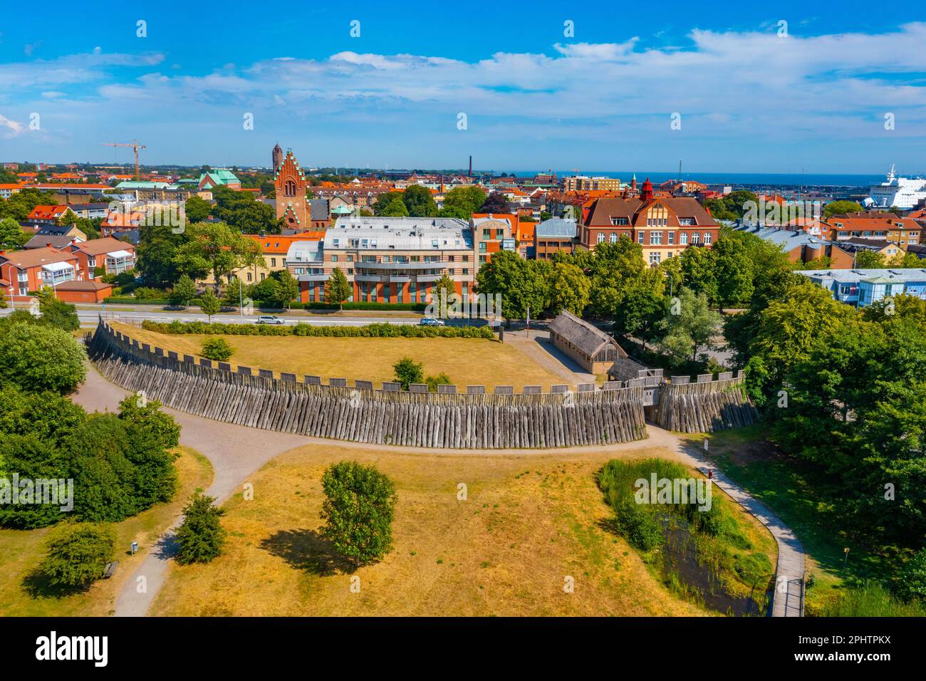 Trelleborgen, a viking wooden fortress in Trelleborg, Sweden Stock ...
