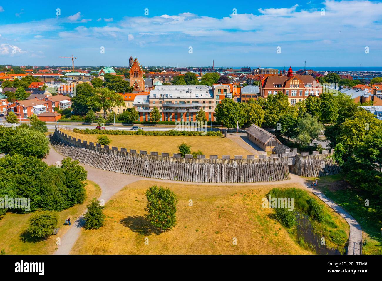 Trelleborgen, a viking wooden fortress in Trelleborg, Sweden Stock ...