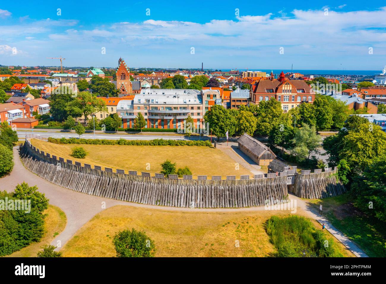 Trelleborgen, a viking wooden fortress in Trelleborg, Sweden Stock ...