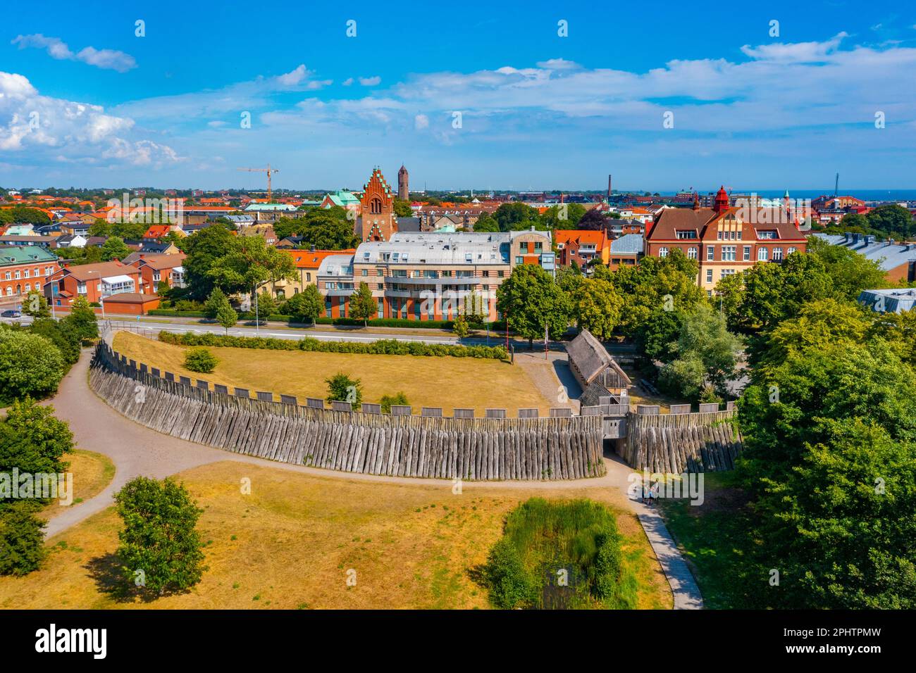 Trelleborgen, a viking wooden fortress in Trelleborg, Sweden Stock ...