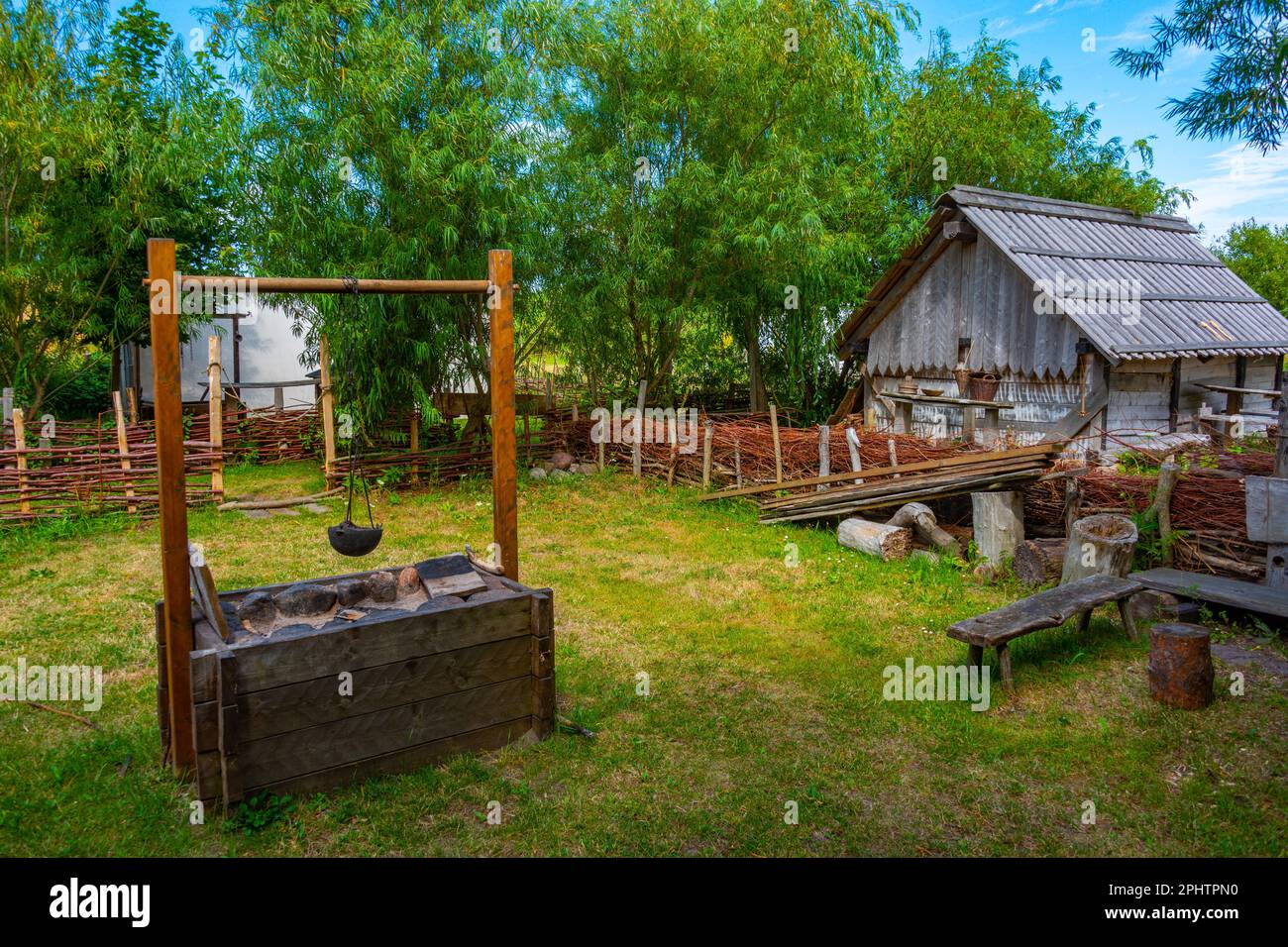 Wooden huts at Foteviken viking museum in Sweden Stock Photo - Alamy
