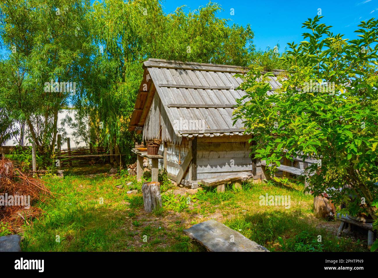 Wooden huts at Foteviken viking museum in Sweden Stock Photo - Alamy