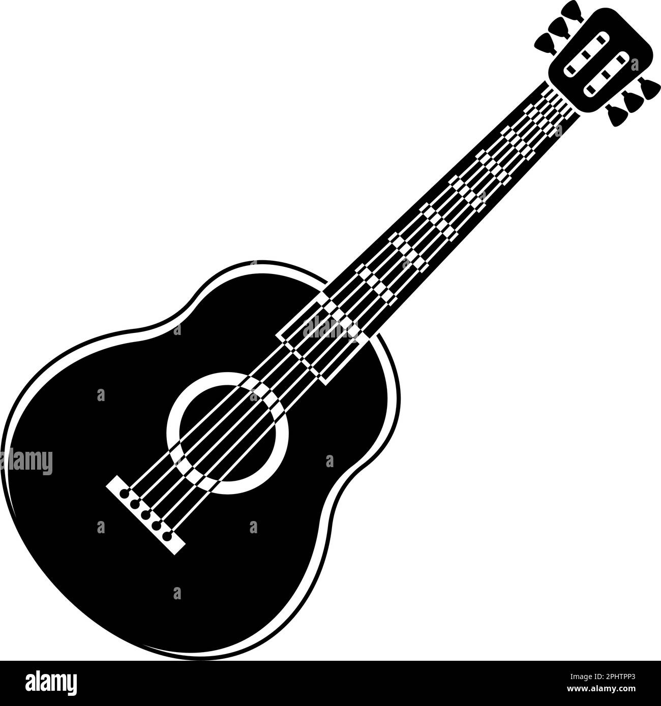 Iconic silhouette of acoustic guitar Stock Vector Image & Art - Alamy