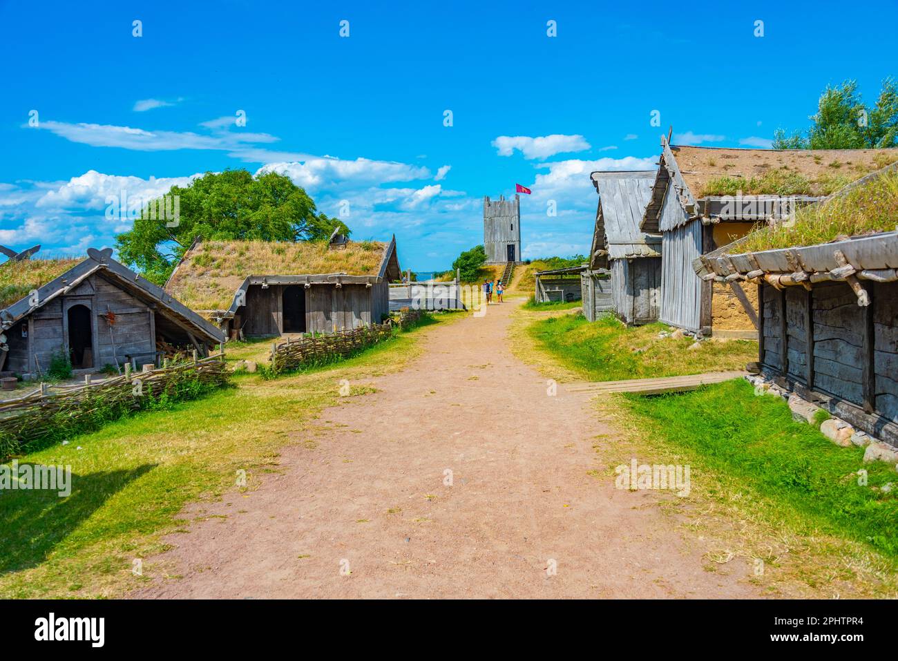 Wooden huts at Foteviken viking museum in Sweden Stock Photo - Alamy