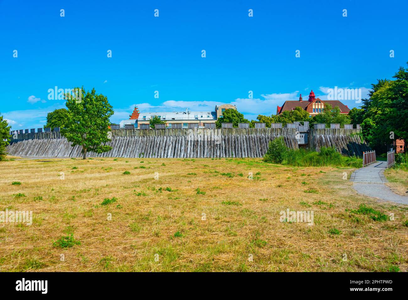 Trelleborgen, a viking wooden fortress in Trelleborg, Sweden Stock ...