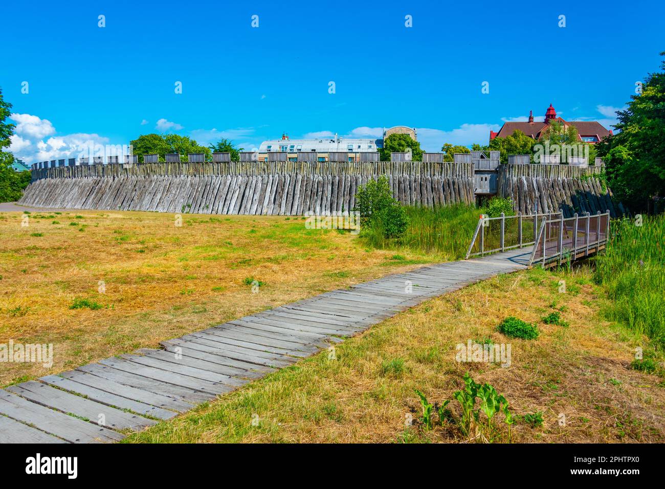 Trelleborgen, a viking wooden fortress in Trelleborg, Sweden Stock ...