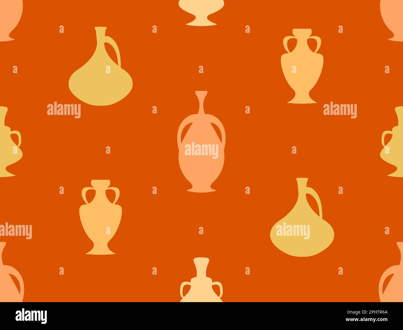 Amphora seamless pattern in vintage style. Ancient Greek jugs and ...