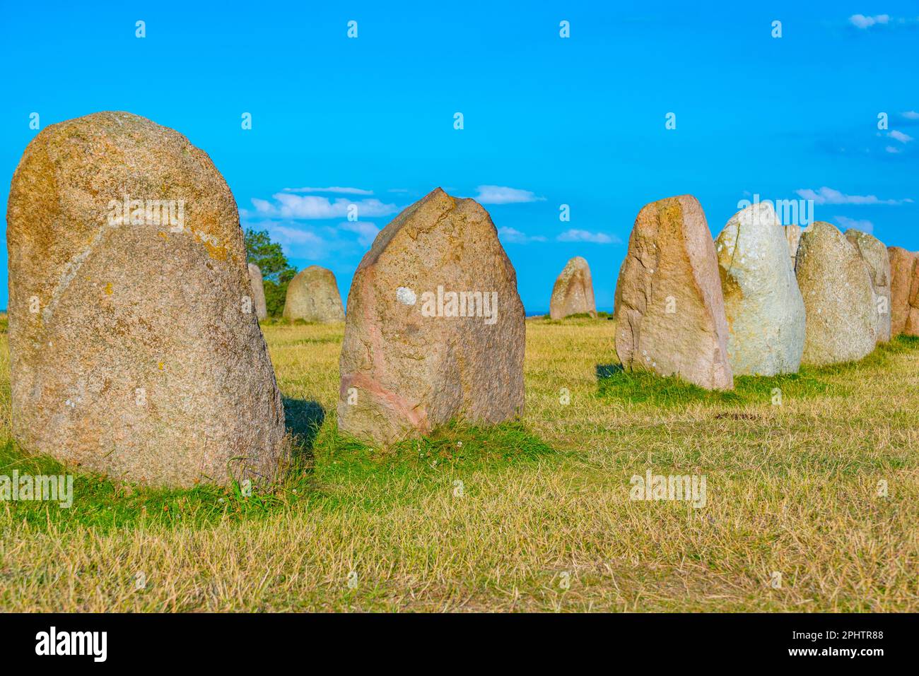Ales stenar megalithic monument in coastal Sweden Stock Photo - Alamy