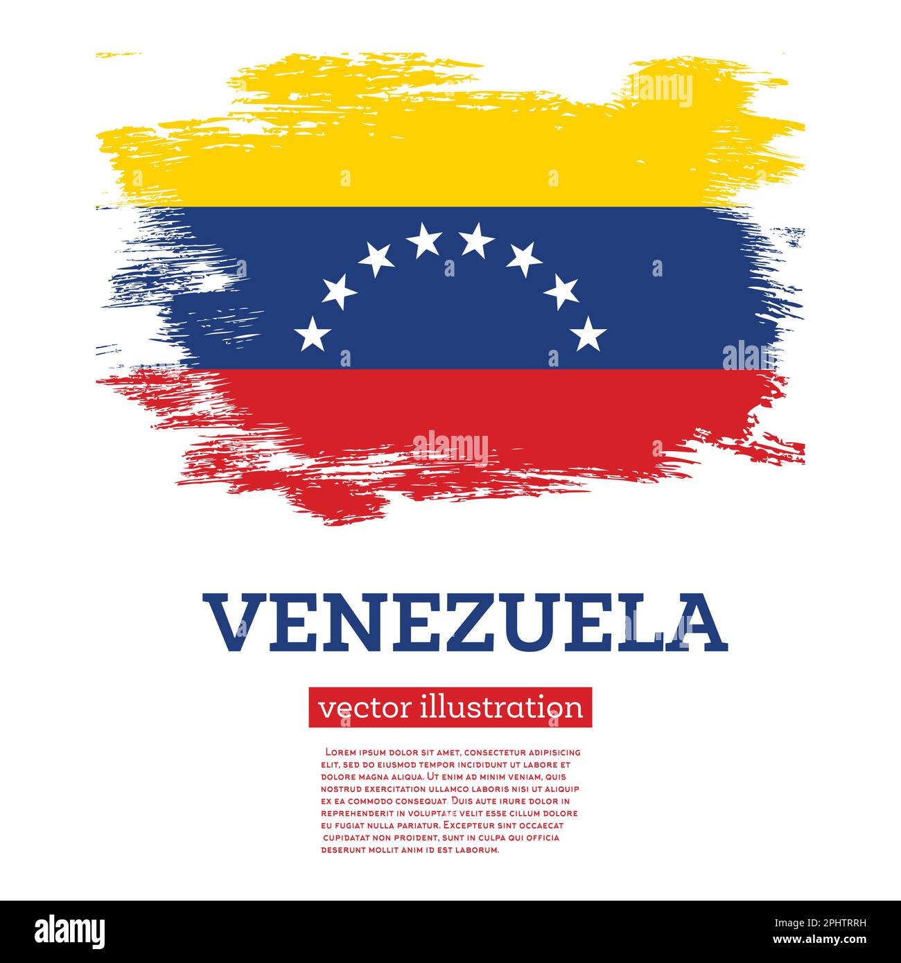 Venezuela Flag with Brush Strokes. Vector Illustration. Independence ...