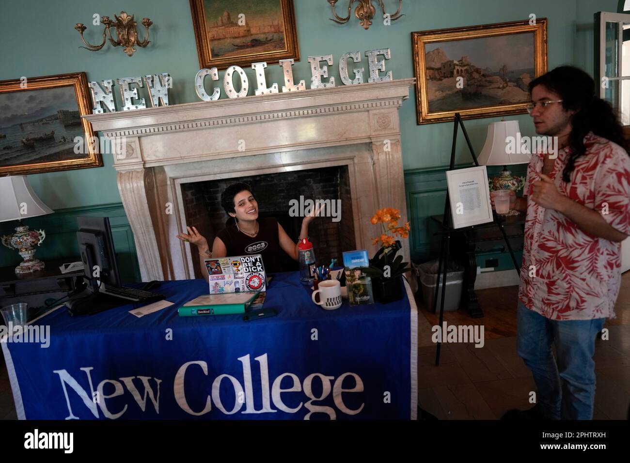 Anthropology major Gaby Batista, 19, talks with Cas Rizzo at New ...