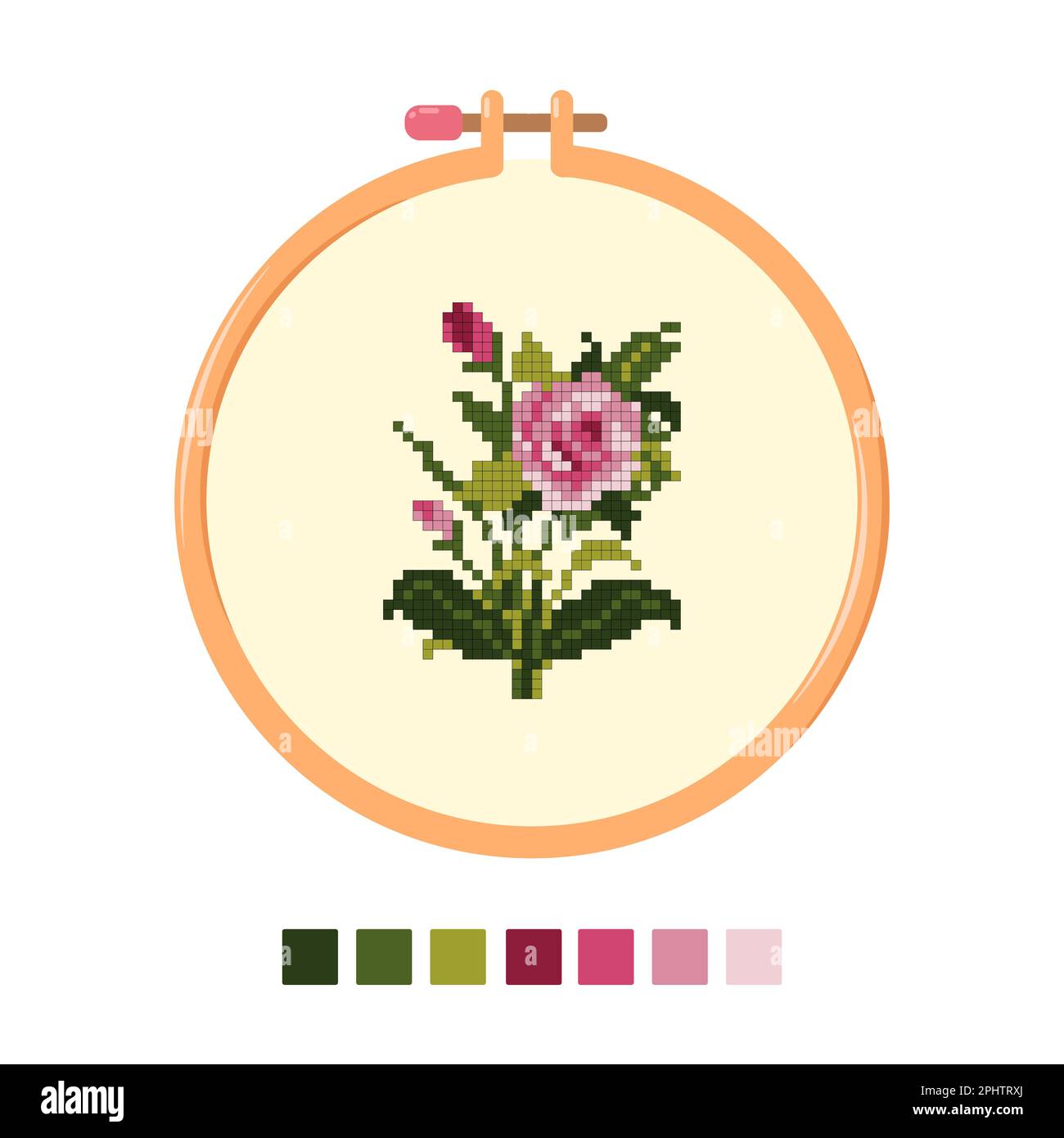 Cross Stitch Rose Simple