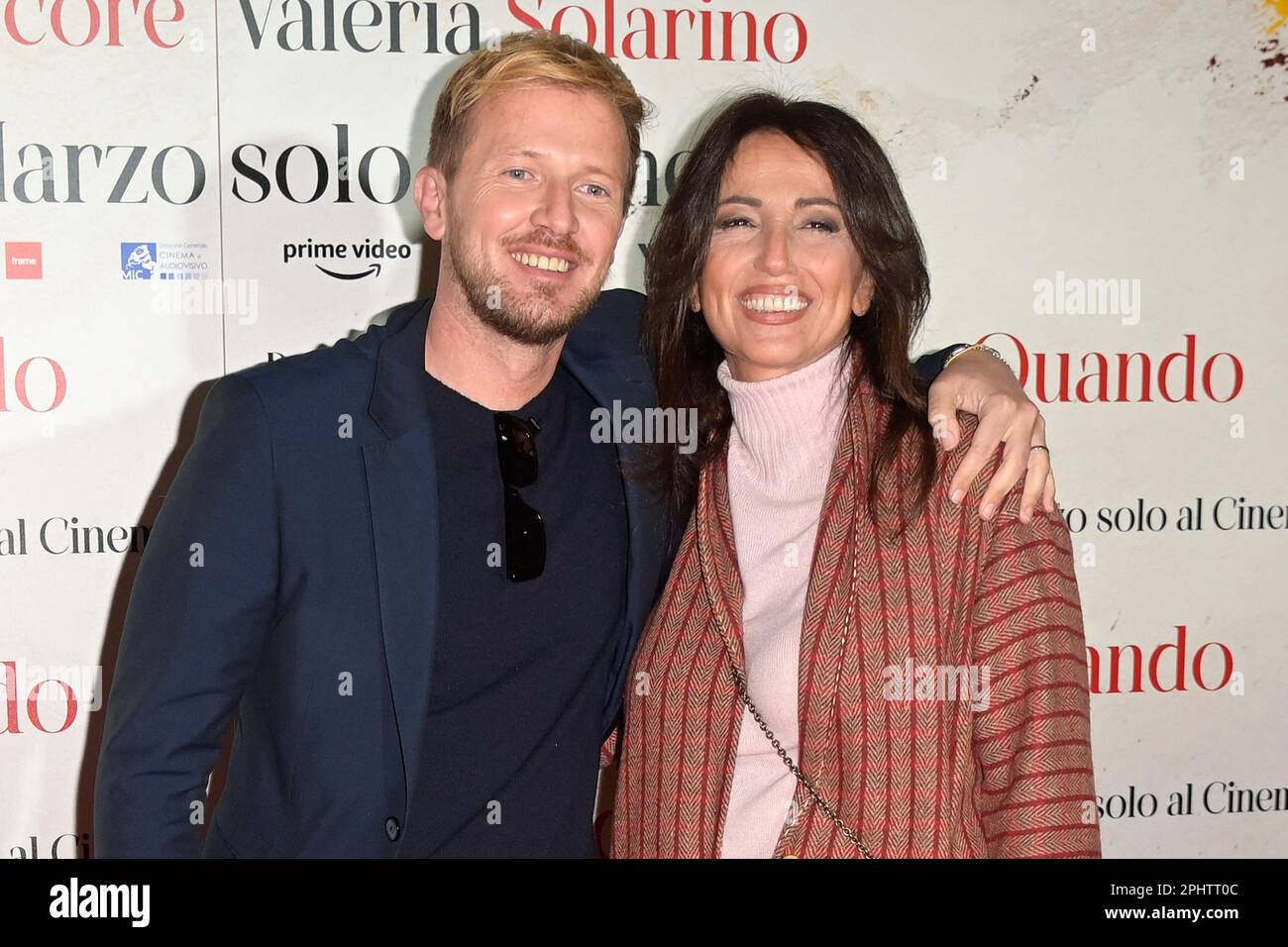 Rome, Italy. 29th Mar, 2023. Alessio Orsingher (l) and Tiziana Panella ...