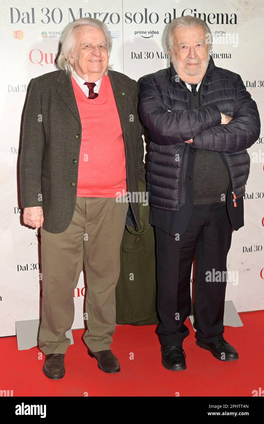 Rome, Italy. 29th Mar, 2023. Antonio Avati (l) and Pupi Avati (r ...