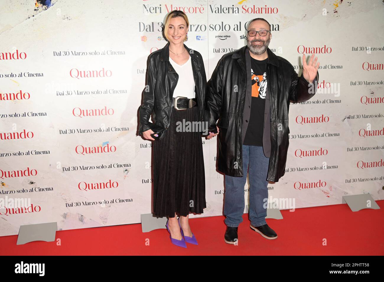 Rome, Italy. 29th Mar, 2023. Sara Baccarini (l) and Massimiliano Bruno ...