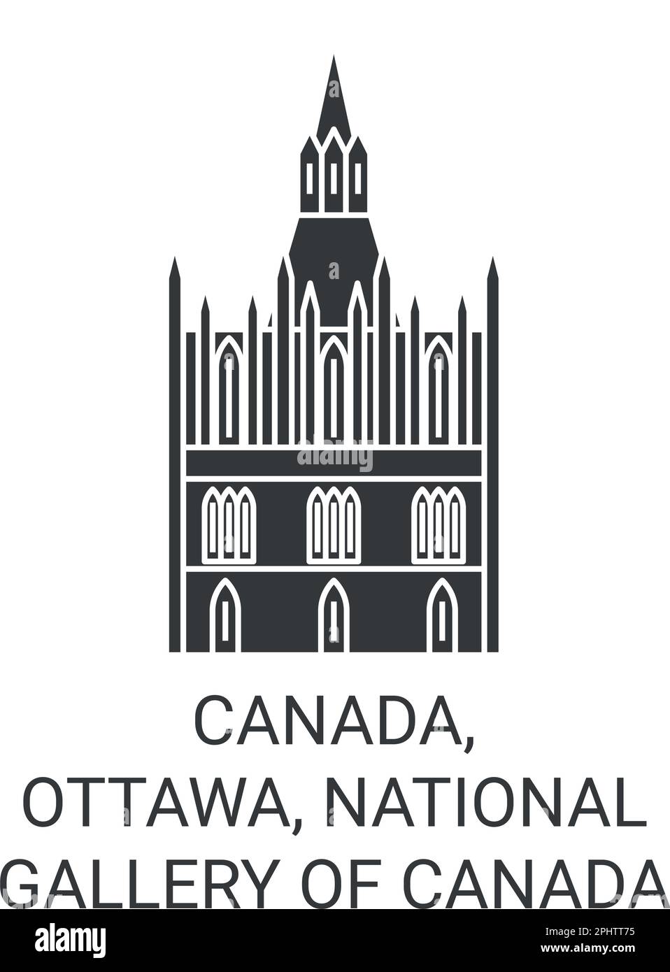 Canada, Ottawa, National Gallery Of Canada travel landmark vector ...