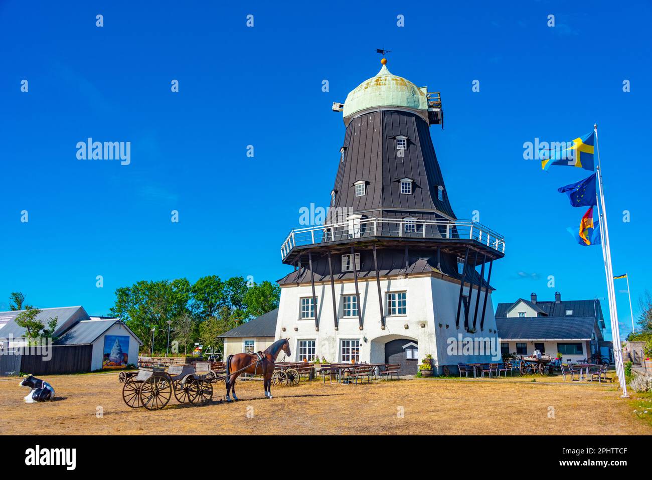 Sandvik windmill at Öland island in Sweden Stock Photo - Alamy